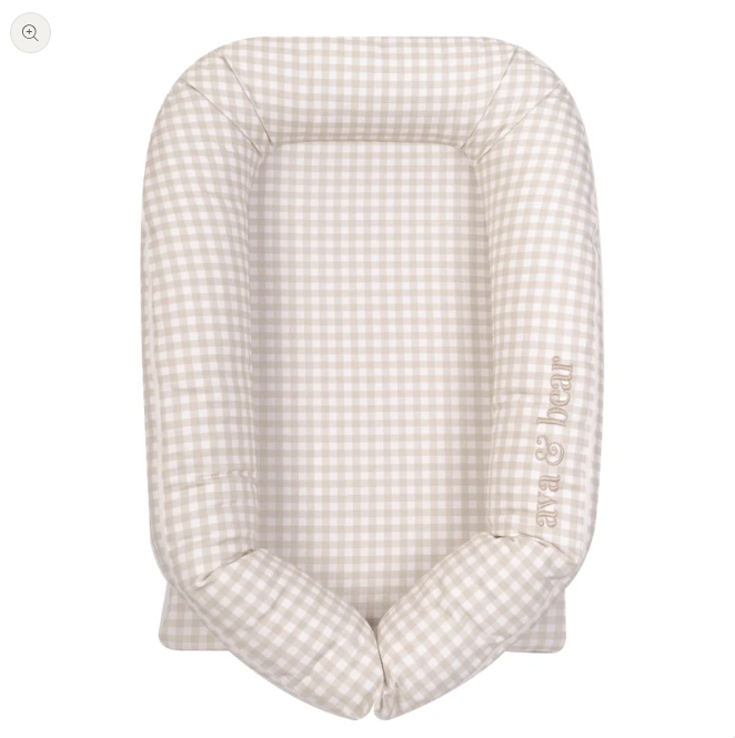 Ava & Bear Luxe Lounging Pods - Stone Gingham – Bébé Cadeaux